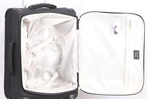 Aerolite 21” Carry On Ultra Lightweight Spinner Suitcase & Flight Bag Under Seat Shoulder Bag Set (Black)