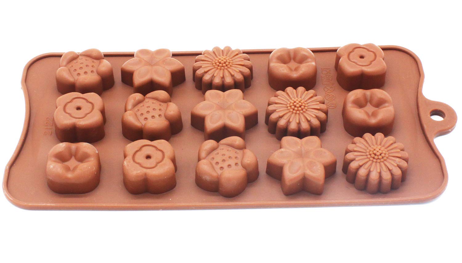X-Haibei Small Mixed Flowers Soap Ice Cube Chocolate Jello Mold Silicone Mold 0.5oz per Cell