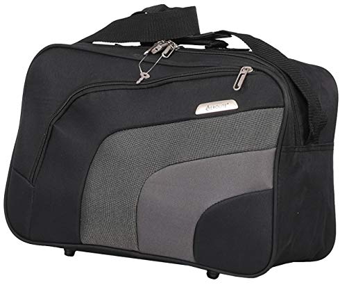 Aerolite 21” Carry On Ultra Lightweight Spinner Suitcase & Flight Bag Under Seat Shoulder Bag Set (Black)