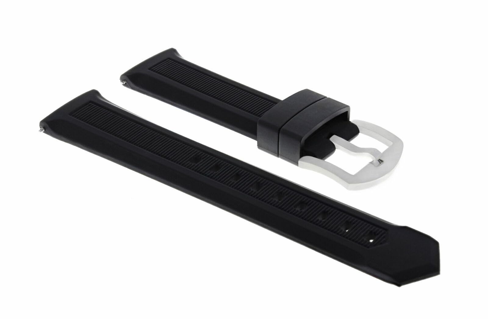 Ewatchparts 20mm Rubber Watch Band Strap Compatible With Tag Heuer F1 Aquaracer CAF1112, WAB2011 Black
