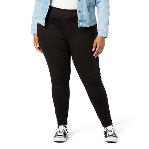 Levi Strauss Signature Gold Women's Totally Shaping Pull-on Skinny Jeans (Available in Plus Size), Noir, 20 Medium