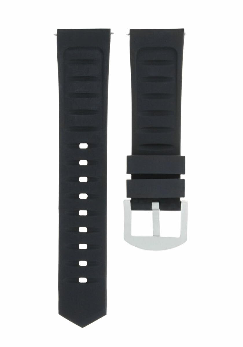 Ewatchparts 20mm Rubber Watch Band Strap Compatible With Tag Heuer F1 Aquaracer CAF1112, WAB2011 Black