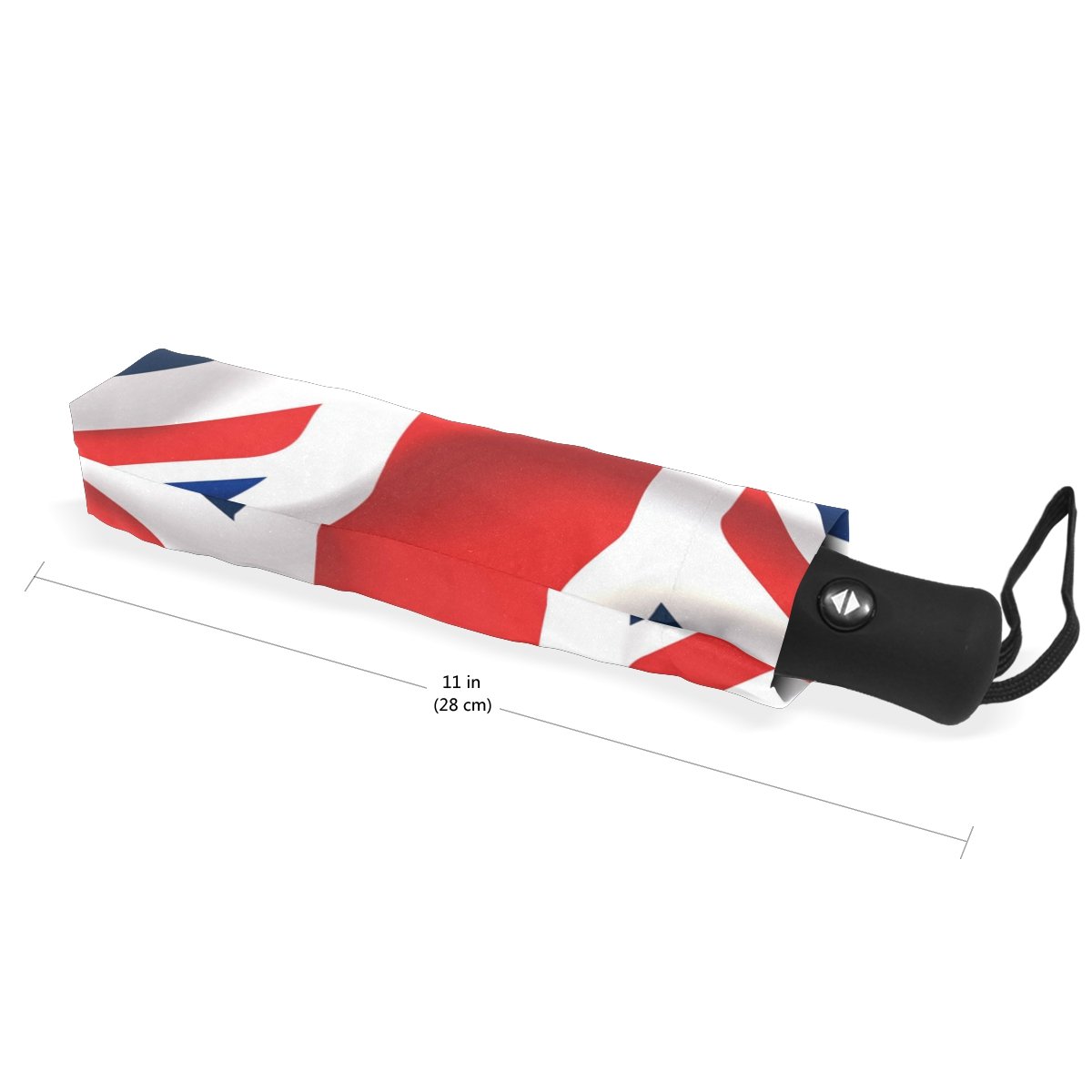 Automatic Folding Umbrella Union Jack UK British Flag Auto Open Compact Portable Travel Umbrella for Girls Boys Women