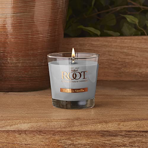 Root Candles Honeycomb Veriglass Scented Beeswax Blend Candle, Small, Tobacco Vanilla
