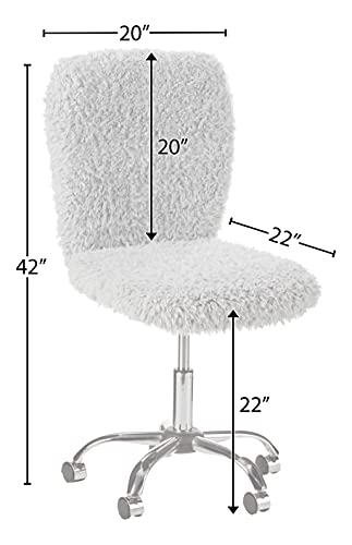 Urban Lifestyle Faux Fur Rolling Task Chair, Gray