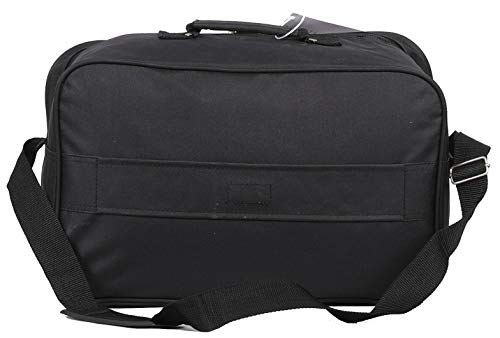 Aerolite 21” Carry On Ultra Lightweight Spinner Suitcase & Flight Bag Under Seat Shoulder Bag Set (Black)