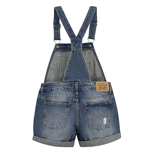 Levi's Girls' Denim Shortall, Vintage Waters, 8
