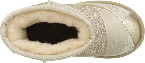 UGG Baby Girls' T Classic Short II Patchwork Fashion Boot, Gold, 9 M US Toddler
