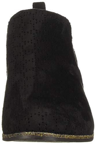 Dr. Scholl's Shoes Women's Rate Ankle Boot, Black Perforated Microfiber Suede, 10 Wide US