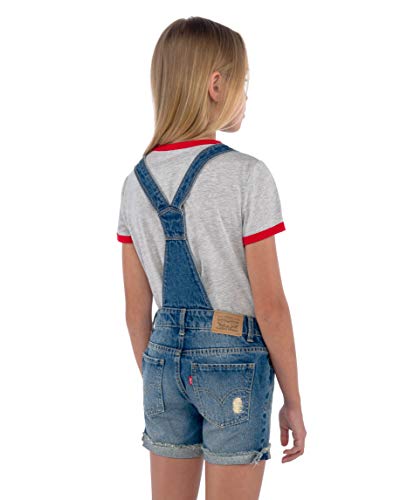 Levi's Girls' Denim Shortall, Vintage Waters, 8