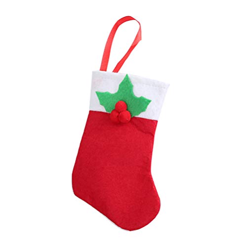 Happyyami 6 Pcs Christmas Silverware Holders Mini Stocking Dinner Table Decorations Tableware Holder Cutlery Knife Spoon Fork Candy Pouch Bag Hanging Socks for Xmas Tree