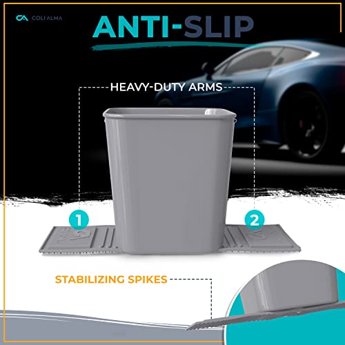 Garbage Can Trash Bin Waste Container Wastebasket for Auto Car Vehicle Boat Truck Quality Plastic Large 1 Gallon 4 Liter, Leakproof Quality for Life Gray