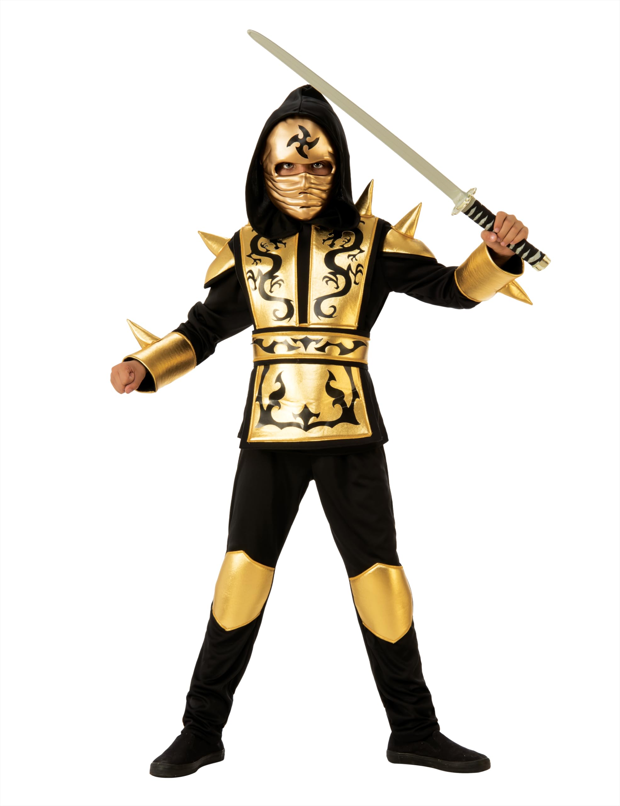 Rubies Child's Gold Ninja Costume, Medium