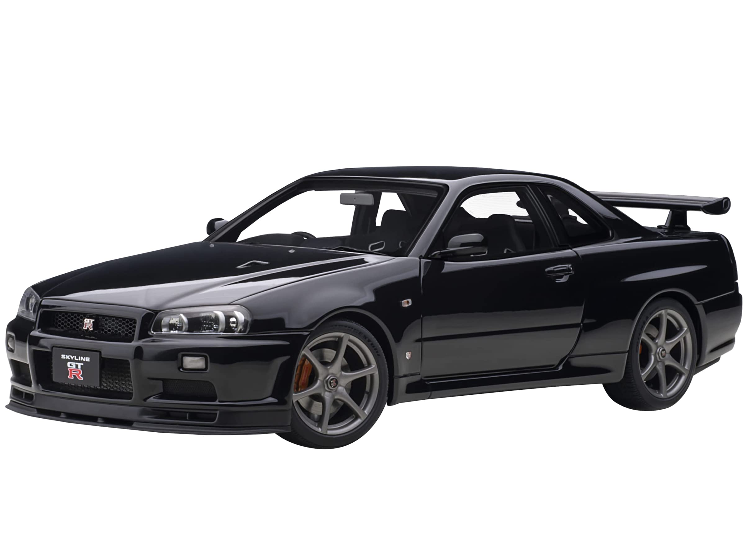 Skyline GT-R (R34) V-Spec II RHD (Right Hand Drive) Black Pearl 1/18 Model Car by Autoart 77407