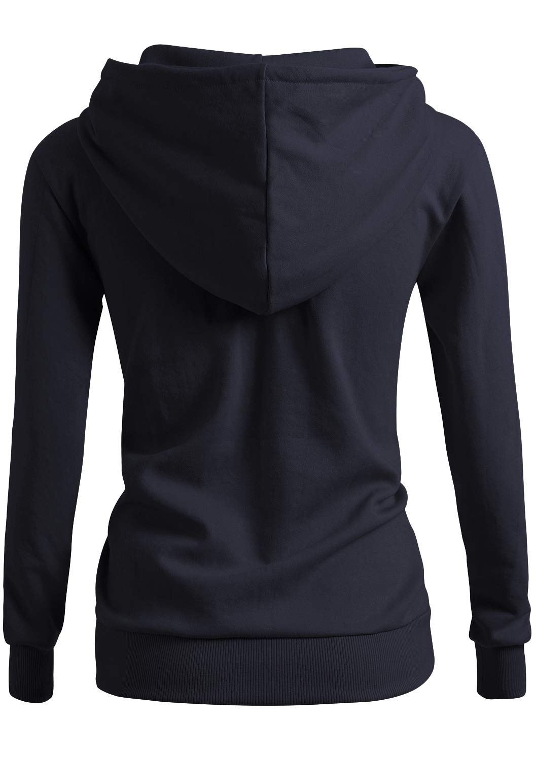CLOVERY Women's Casual Basic Long Sleeve Zipup Hoodie NAVY US M/Tag M
