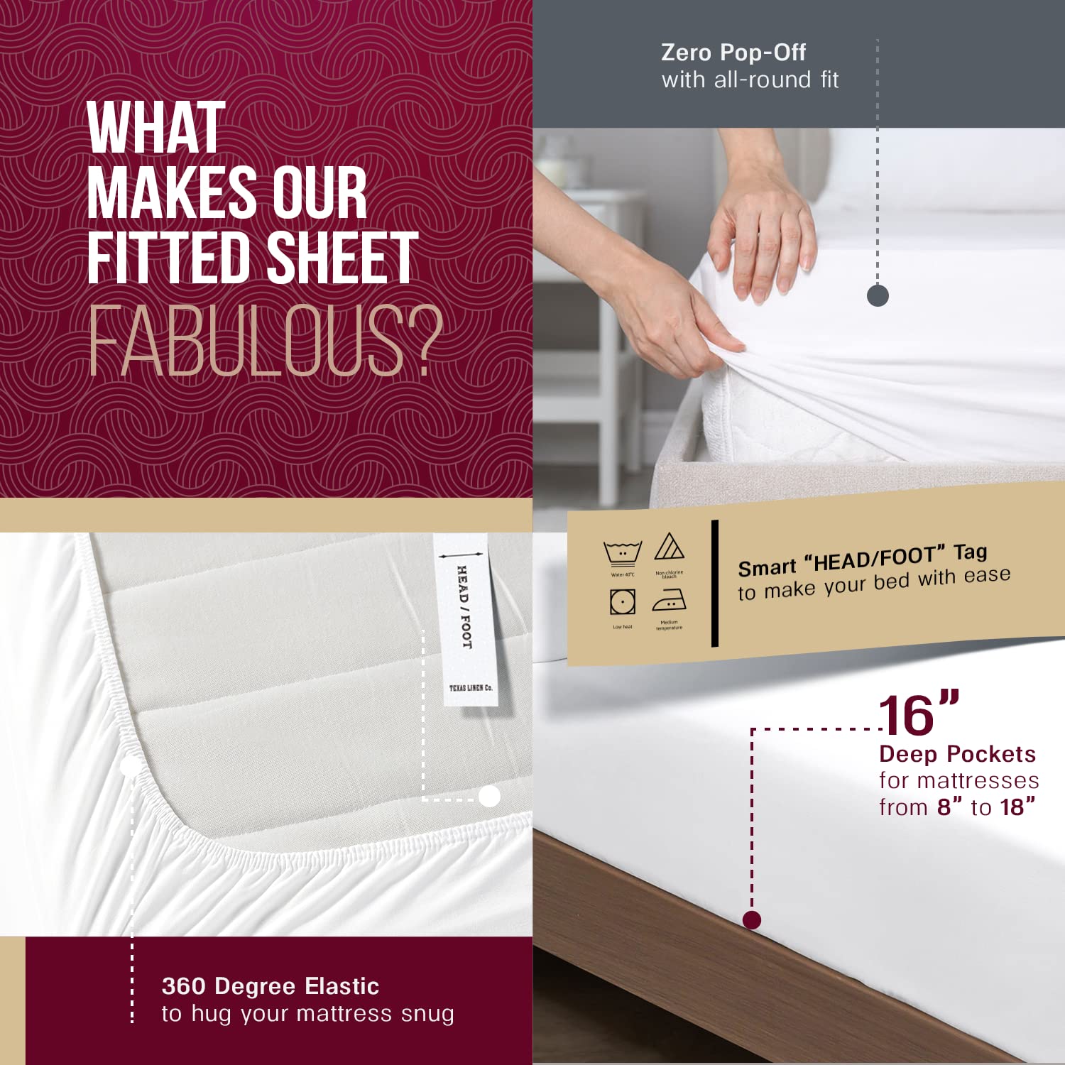 TEXAS LINEN CO. 800 TC Egyptian Cotton Sheets - 4 Piece Maroon Full Size Cooling Sheet for Hot Sleepers, Soft, Breathable Bed Sheet Set, Luxury Hotel Sheets, Fits Mattress Upto 18'' DEEP Pocket