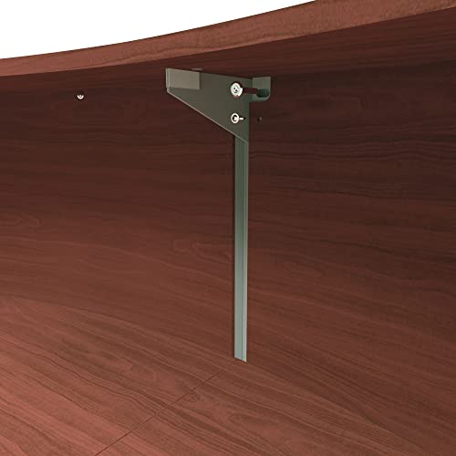 Linea Italia Curved Modern Office Desk Easy to Assembly 2 Panel Reception Counter for Lobby, Salon, 124" x 49", Cherry