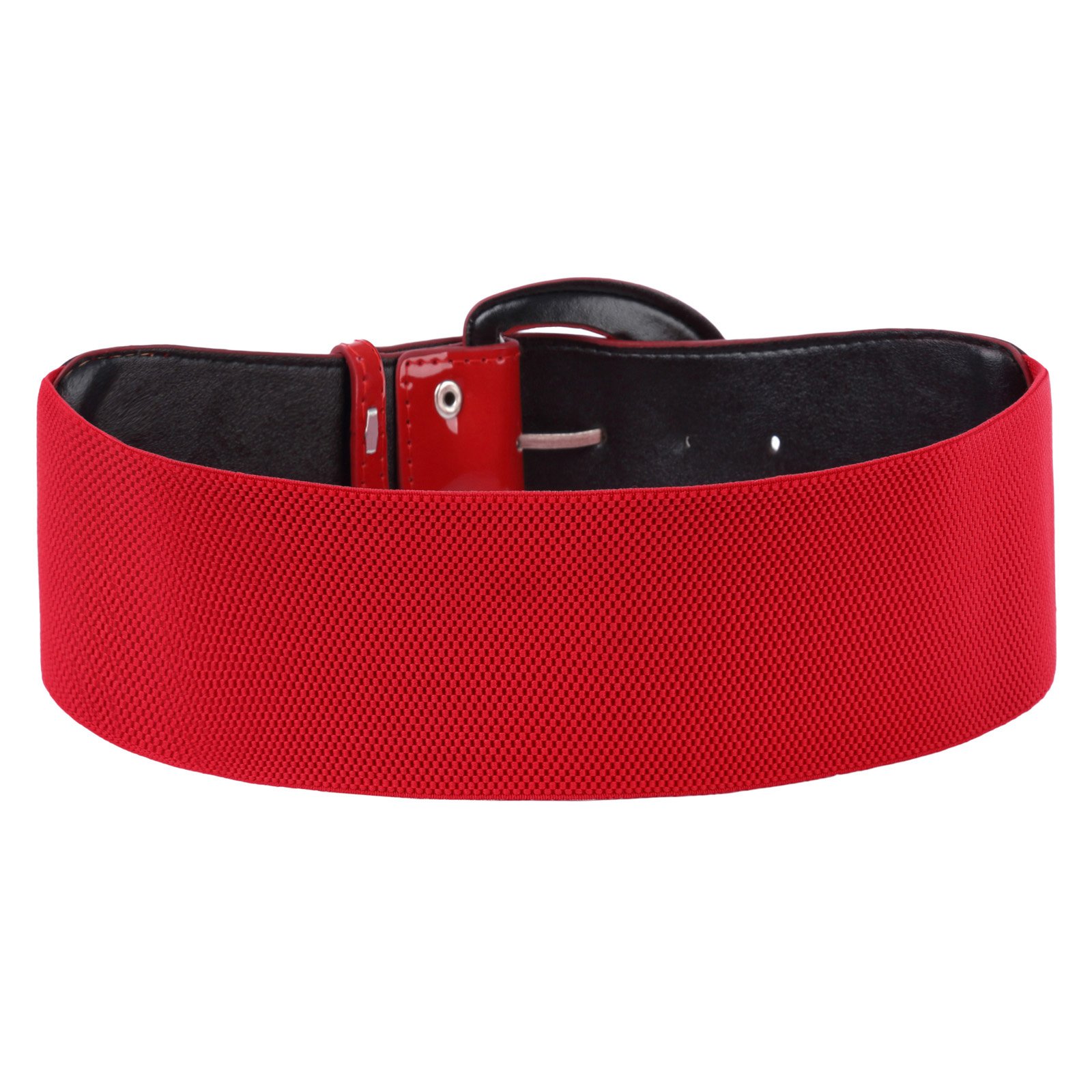 GRACE KARIN Plus Size Elastic Designer Belts Buckled Waistband for Party Skirts (2XL,Red)
