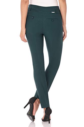 Rekucci Women's Ease into Comfort Stretch Slim Pant (6, Hunter Green)