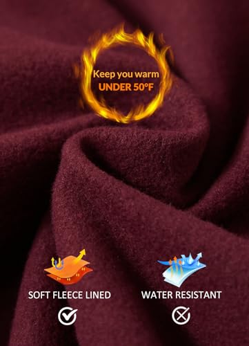 baleaf Leggings for Women Fleece Lined Thermal Warm Winter Tights High Waisted Thick Yoga Pants Cold Weather Inner Pocket Ruby Wine S