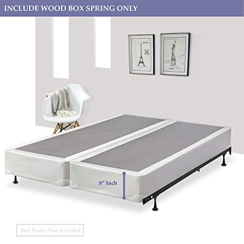Mattress Solution Fully Assembled Split Wood Traditional Boxspring/Foundation, California King, Beige