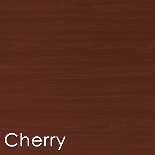 Linea Italia Curved Modern Office Desk Easy to Assembly 2 Panel Reception Counter for Lobby, Salon, 124" x 49", Cherry