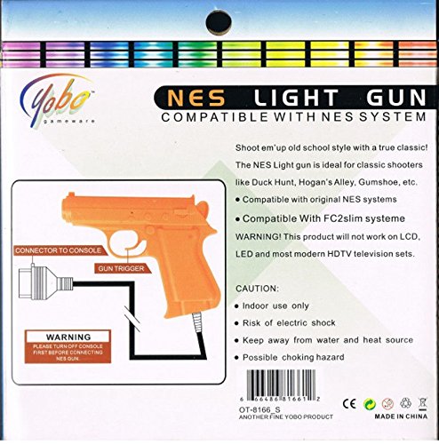Yobo NES Light Gun 5ft Game Controller for CRT TV -Duck Hunt, Hogan's Alley