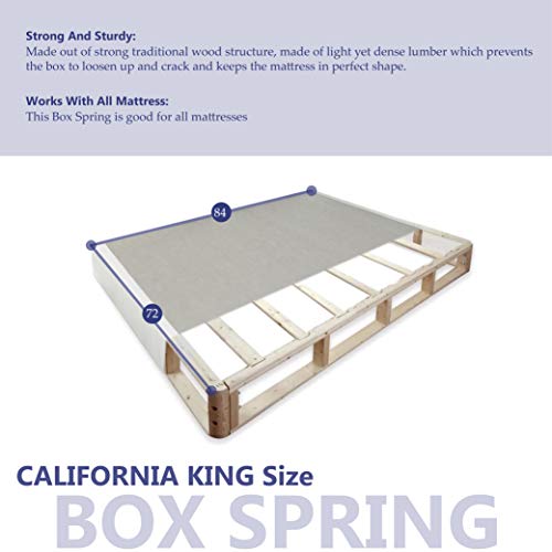 Mattress Solution Fully Assembled Split Wood Traditional Boxspring/Foundation, California King, Beige