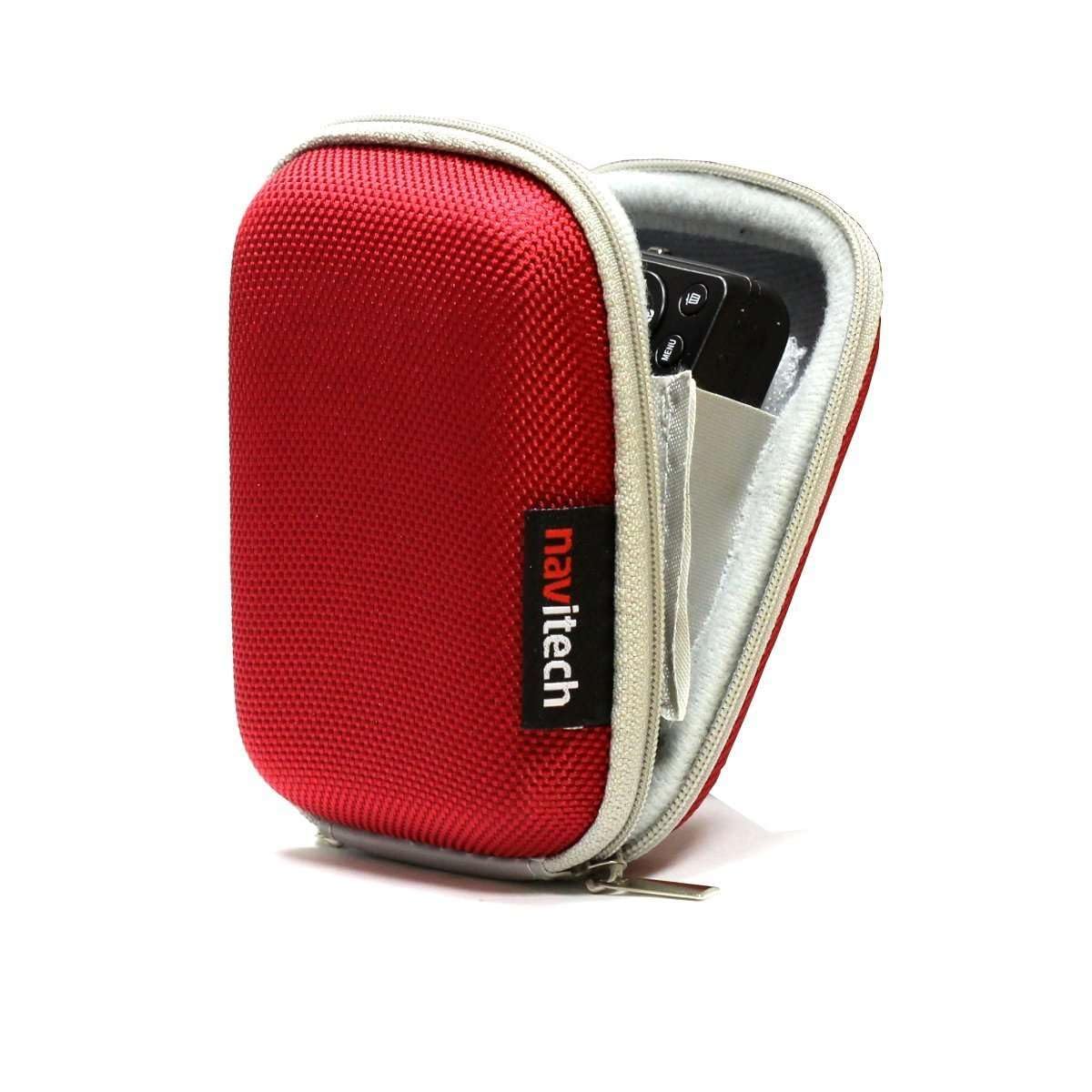 Navitech Red Water Resistant Hard Wireless Earphone Case Cover Compatible With Bose SoundSport Pulse Wireless Headphones