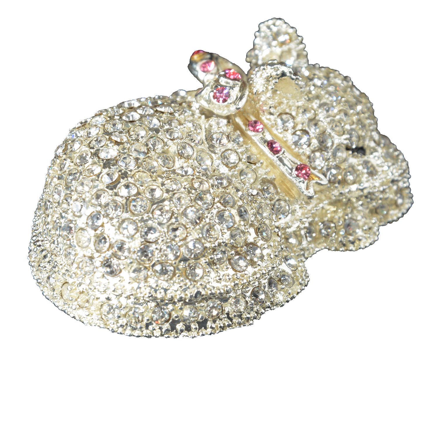 MIXDOM Crystal Cat Trinket Box Jewelry Box Cat gifts for Cat Lovers Ring Earring Holder Cat Figurine Collectible