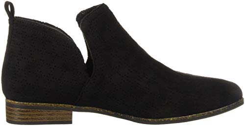 Dr. Scholl's Shoes Women's Rate Ankle Boot, Black Perforated Microfiber Suede, 10 Wide US