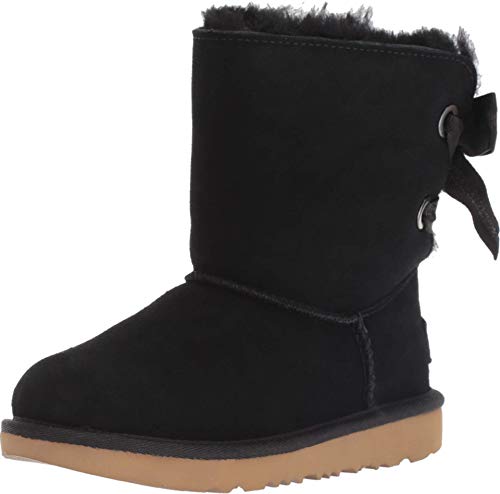 UGG Kids' Customizable Bailey Bow II Boot, Black, 5 M US Big Kid
