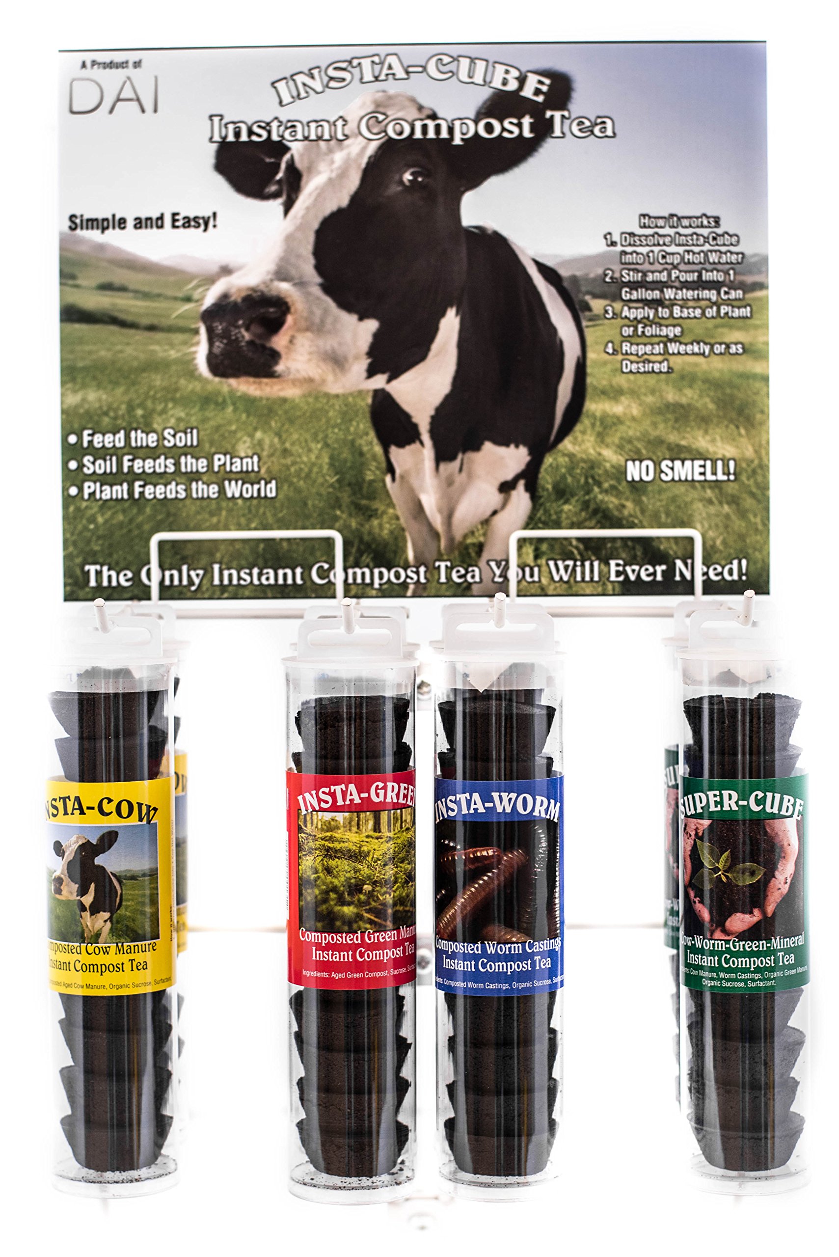 Super Cube Organic Compost Tea, Soil Fertilizer, and Plant Growth Stimulate, Natural Cow Manure and Worm Castings, Indoor or Outdoor Gardening, 10.