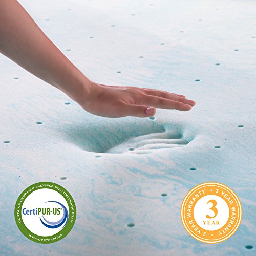 LINENSPA 4 Inch Gel Swirl Memory Foam Mattress Topper – Cooling Gel Infused – Pressure Relieving – CertiPUR Certified - King