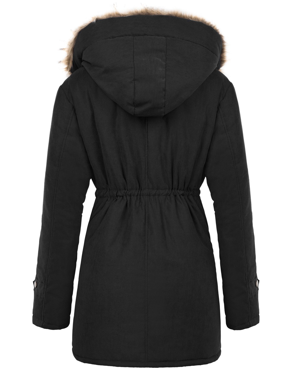 GRACE KARIN Womens Military Hooded Thicken Fleece Parkas Anroaks Coats S Black