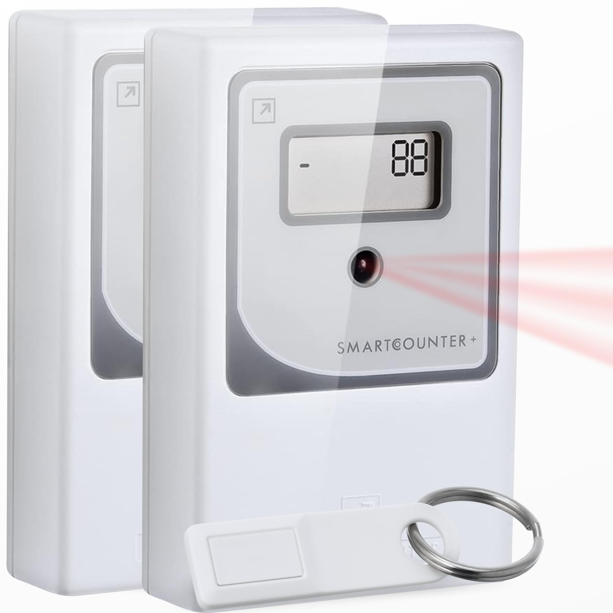 SmartCoounter Retail People Counter Security Checkpoint - Smart Traffic Counter, Infrared Wireless Visitor Counter, Battery Operated Customer Counter, Door Counter for Retail, Easy Use & Install
