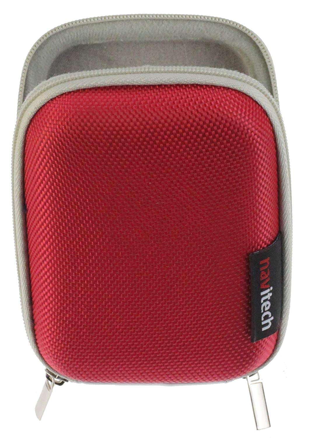 Navitech Red Water Resistant Hard Wireless Earphone Case Cover Compatible With Bose SoundSport Pulse Wireless Headphones