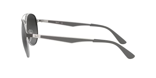 Ray-Ban Rb3606 Aviator Sunglasses, Matte Grey On Silver/Grey Mirrored Silver Gradient, 59 mm
