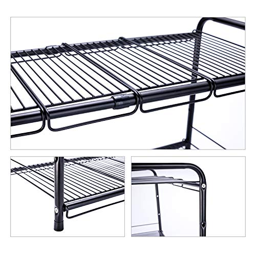 Rice rat Under Sink Organizers and Storage Extendable Under-Sink Organizer Shelf Rack 2 Tiers,black(17-inch to 25-inch)