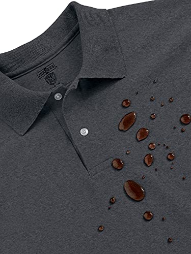 Jerzees Men's SpotShield Stain Resistant Polo Shirts (Short & Long, Long Sleeve-Forest Green, Large