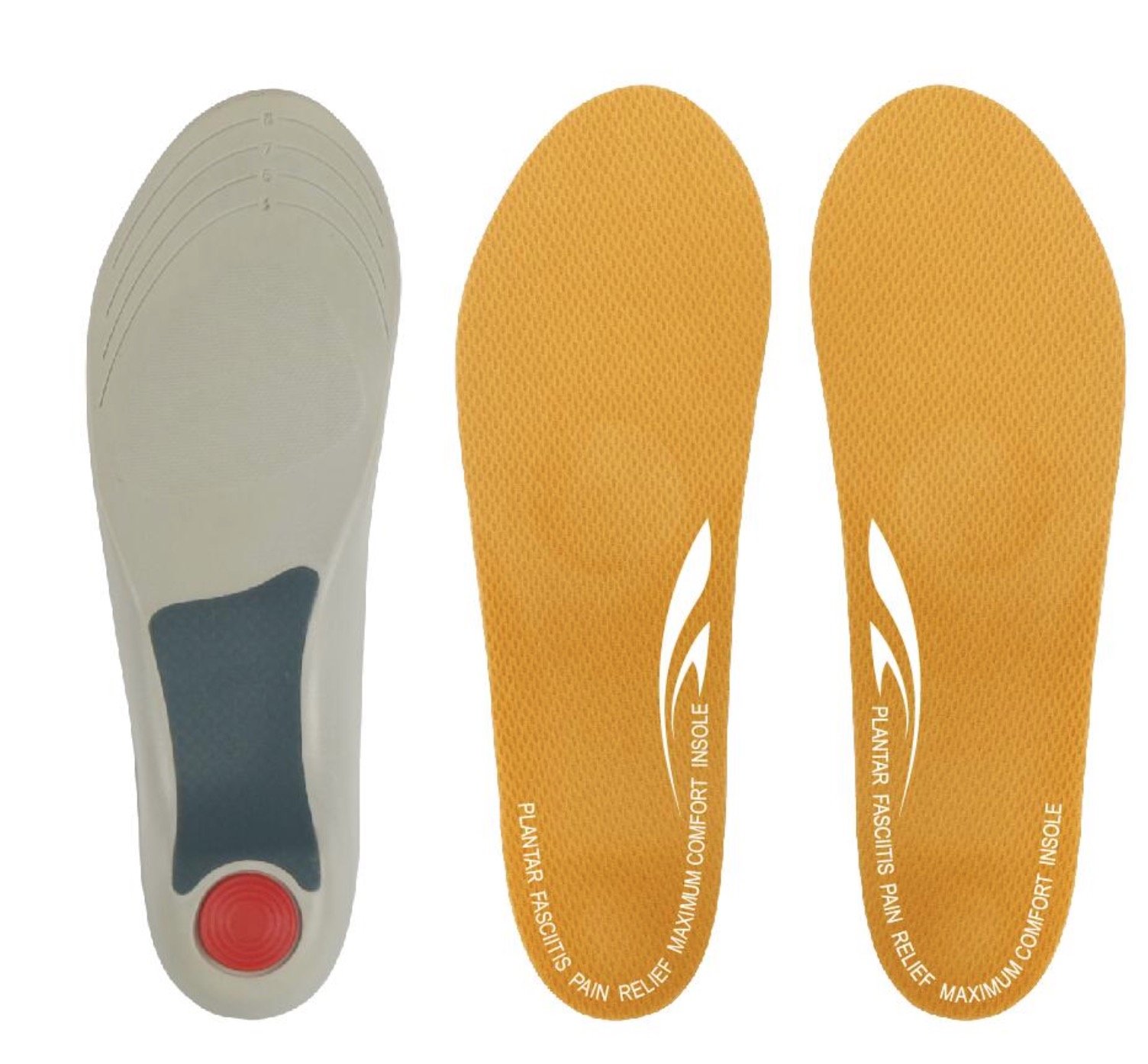 Plantar Fasciitis and Heel Spur Full Length Insole Inserts Arch Supports with Thick Gel