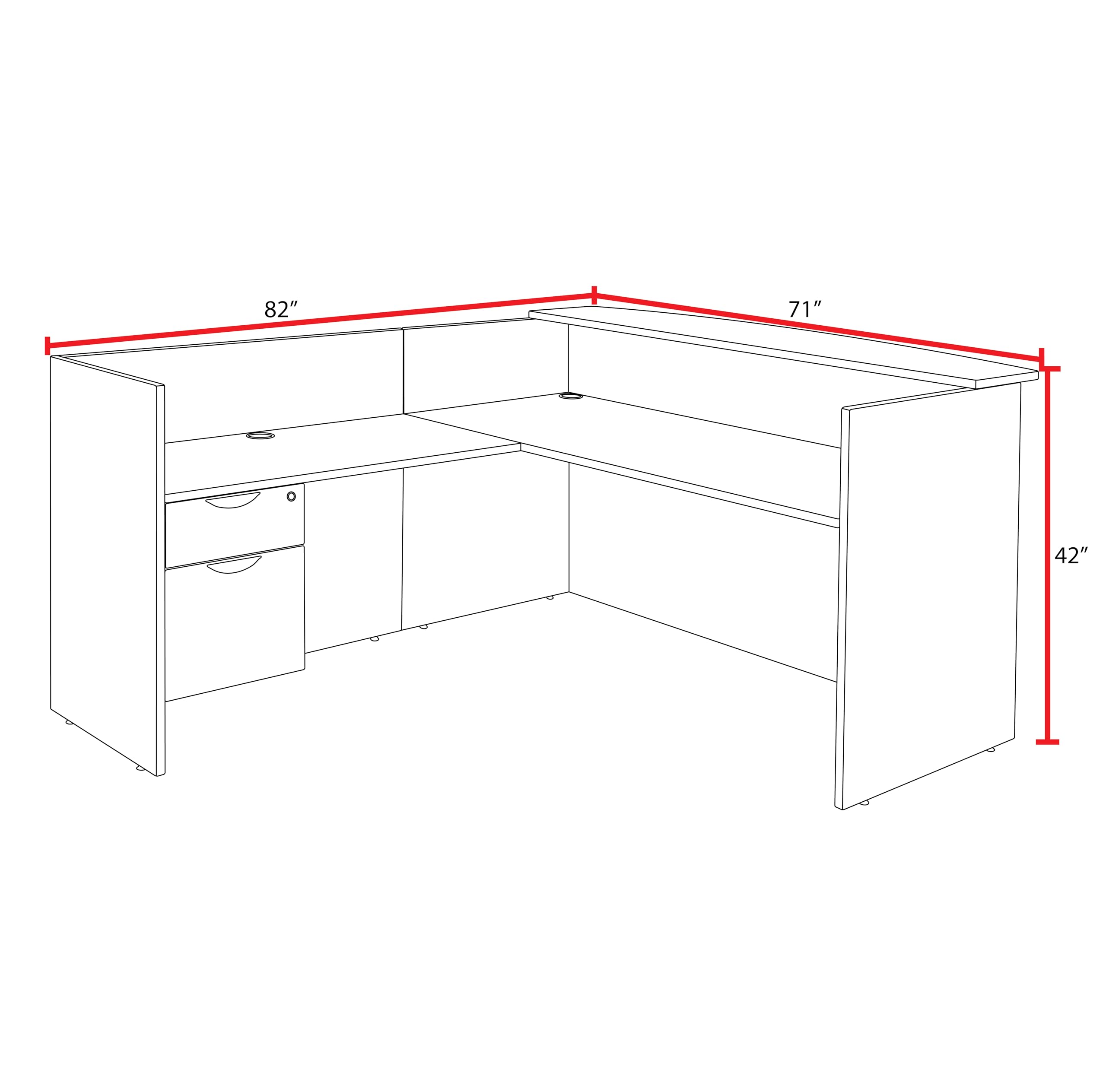 Regency Reception Desk 71" Cherry