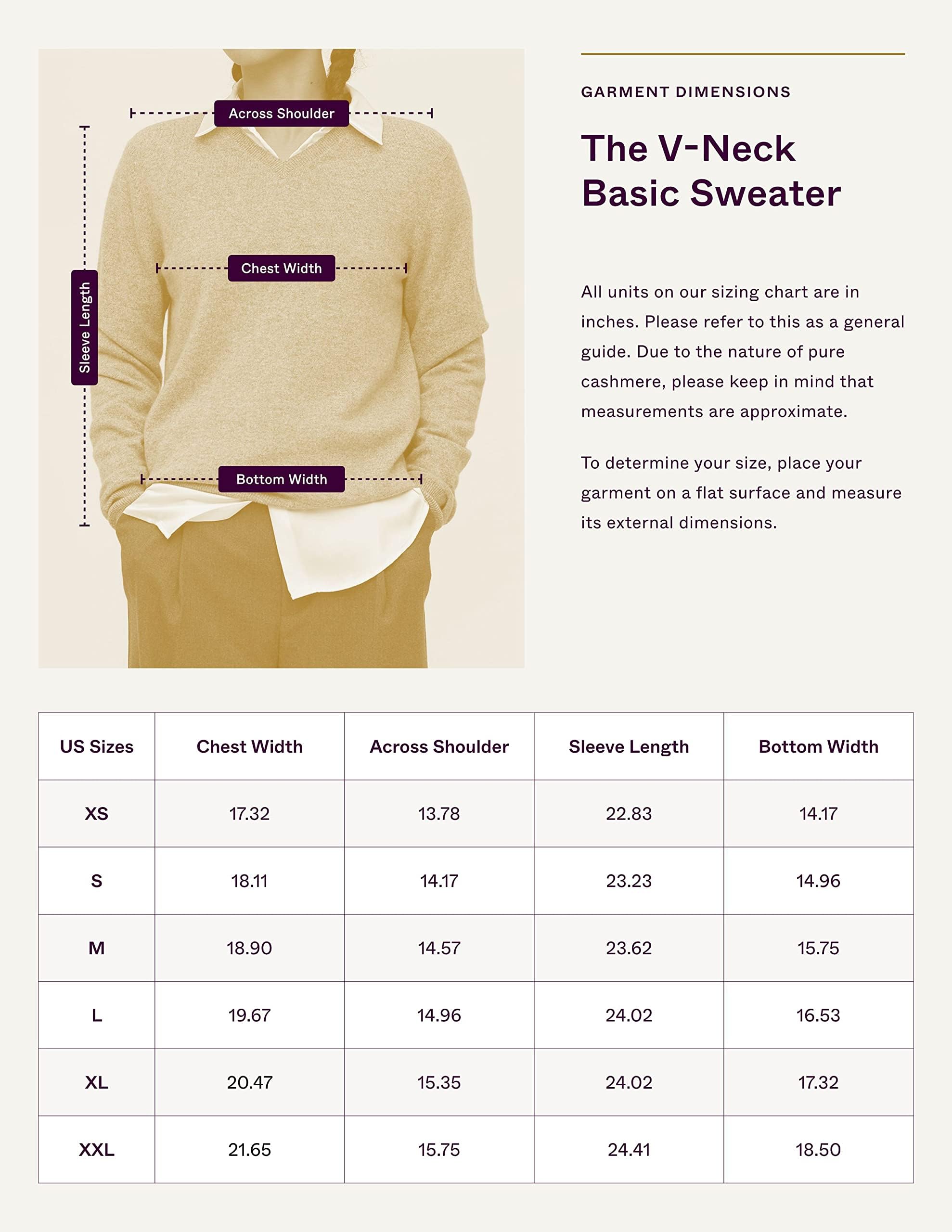 State Cashmere Women’s Essential V-Neck Sweater 100% Pure Cashmere Classic Long Sleeve Pullover (Navy, XX-Large)