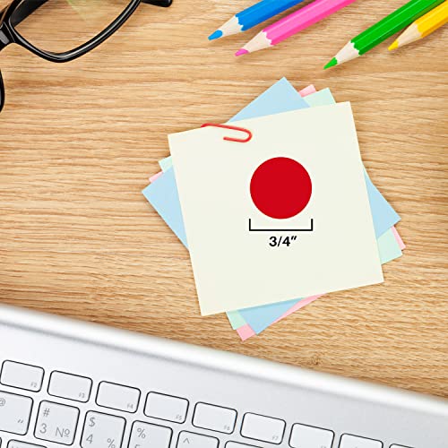 ChromaLabel 0.75 Inch Round Label Removable Color Code Dot Stickers, 1008 Pack, 24 Labels per Sheet, Red