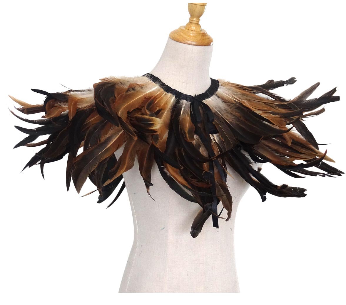 L'VOW Gothic Black Feather Shrug Cape Shawl Halloween Costume for Men (Style -03)