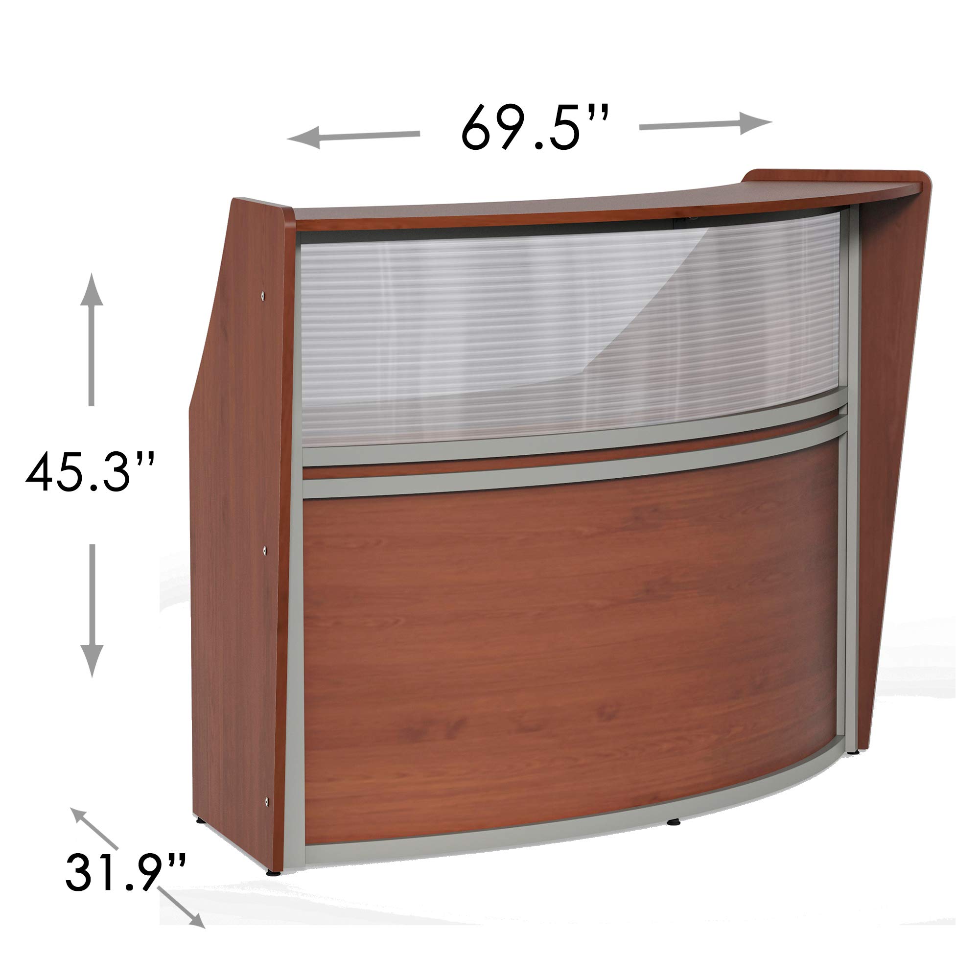 Linea Italia Office Reception Desk, 1 Panel, Cherry