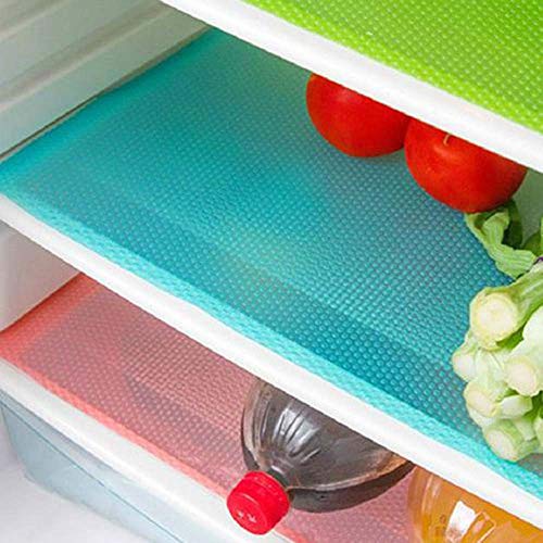6 PCS Refrigerator Mats EVA Shelf Liners Refrigerator Liners Can Be Cut Refrigerator Mats Pad Washable Fridge Mats Liners 2 Pink/2 Green/2 Blue
