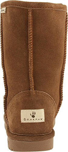 BEARPAW Women's Wide Calf Emma Short Boot, Hickory, 10 W US