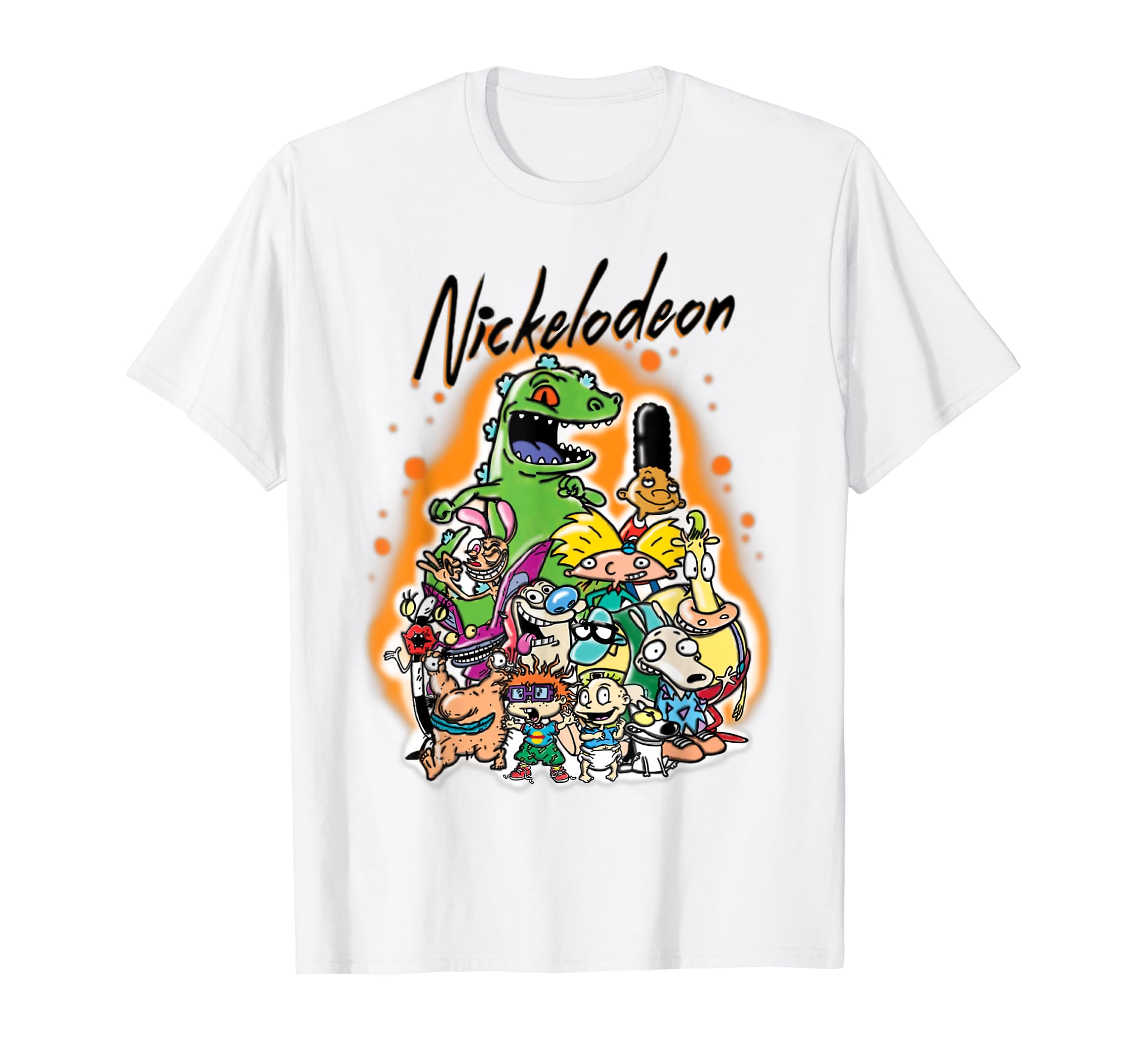 Nickelodeon Classic Nick 90s Urban Spray Paint Character Tee T-Shirt