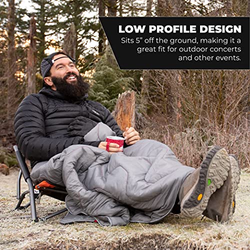 Cascade Mountain Tech Camping Chair - Low Profile Folding Chair for Camping, Beach, Picnic, Barbeques, Sporting Event with Carry Bag, Polyester, Green